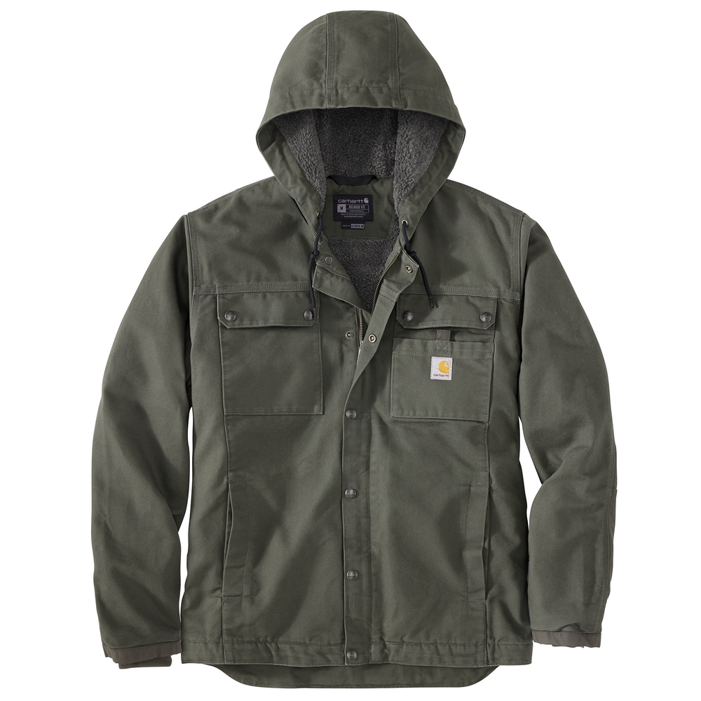 Relaxed Fit Washed Duck Sherpa Lined Utility Jacket