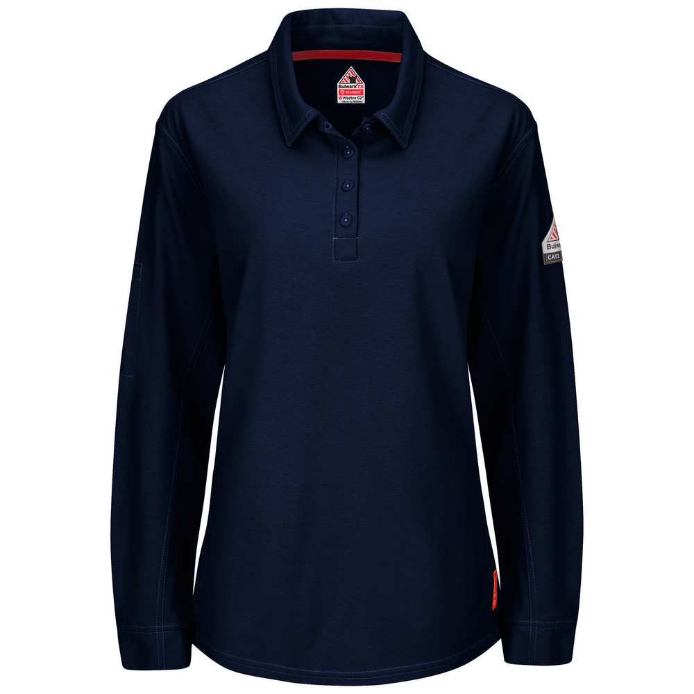 Women's FR iQ Long Sleeve 4 Button Polo | Bulwark QT15 – The Workwear Store